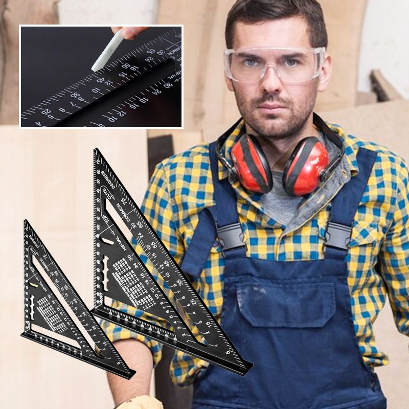 Träbearbetnings triangulär linjal 7-12 tum – overbores